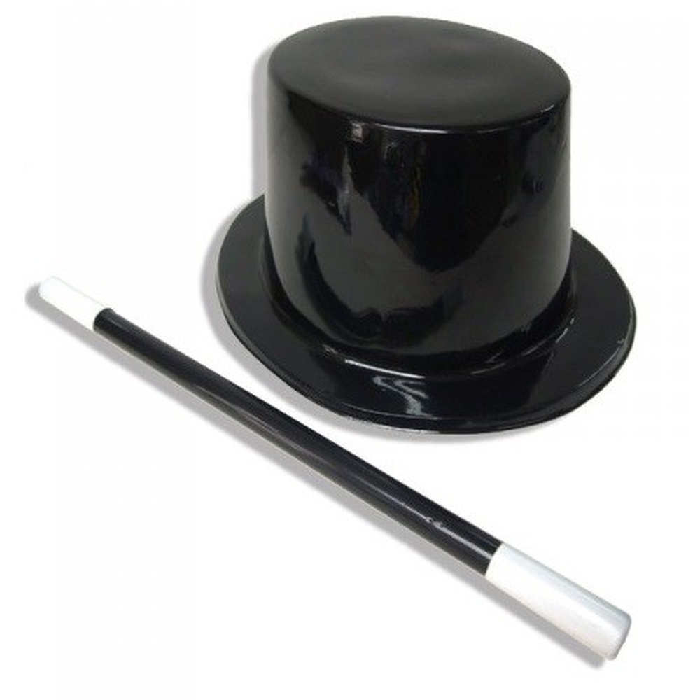 SET MAGICIEN ADULTE CHAPEAU ET BAGUETTE