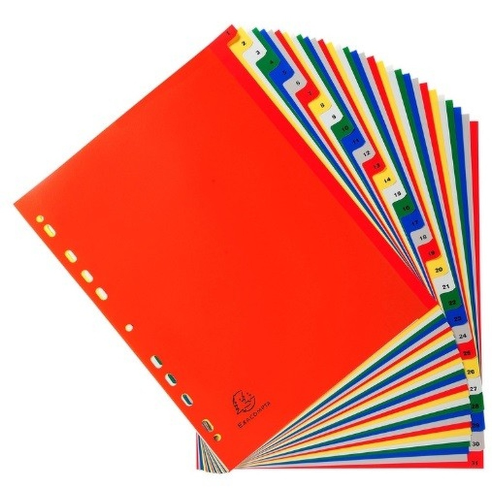 INTERCALAIRES NUMÉRIQUES A4 - 31 POSITIONS POLYPROPYLÈNE. DIMENSIONS ...