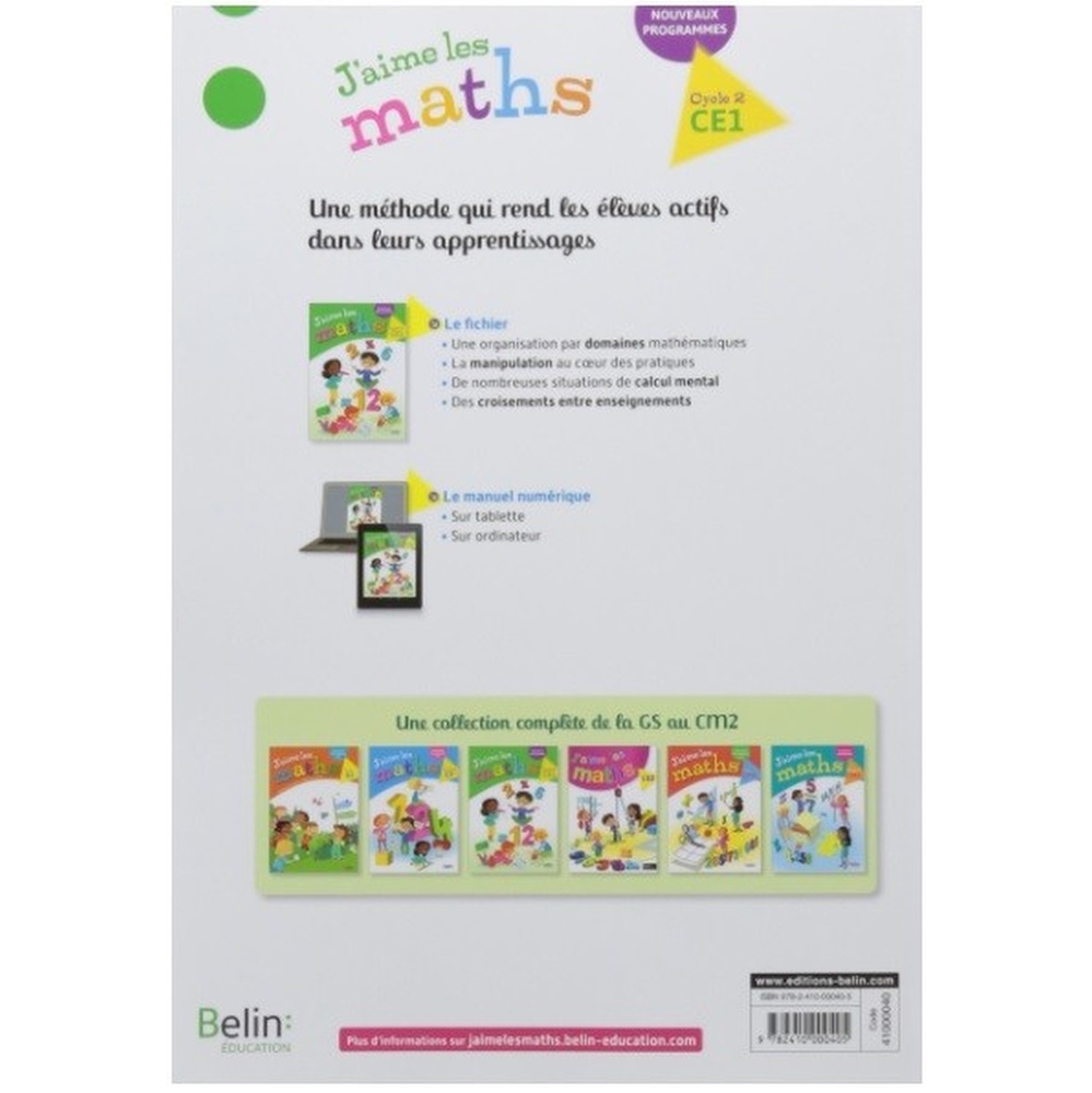 J'AIME LES MATHS FICHIER CE1 NOUVELLE EDITION 2017