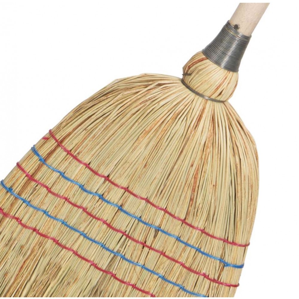 BALAI EN PAILLE DE RIZ EN BOIS FIBRE EN SORGHO ET POLYESTER