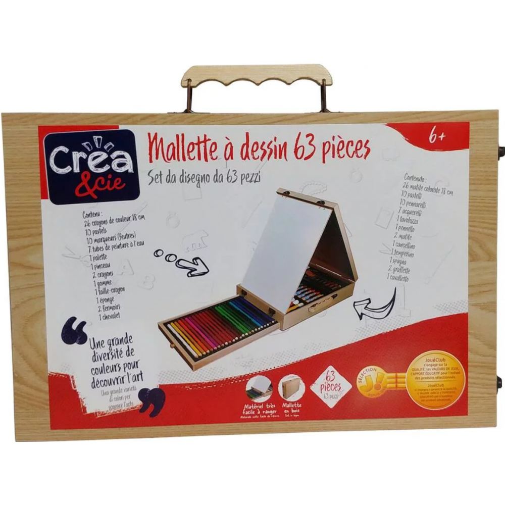 MALLETE A DESSIN 63 PIECES CREA&CIE A PARTIR DE 6ANS