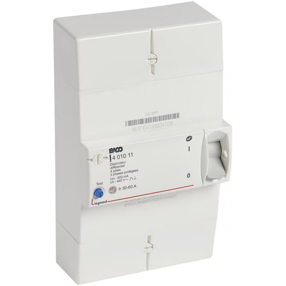 DISJONCTEUR LEGRAND 401011 BRANCHEMENT ENEDIS TETRAPOLAIRE