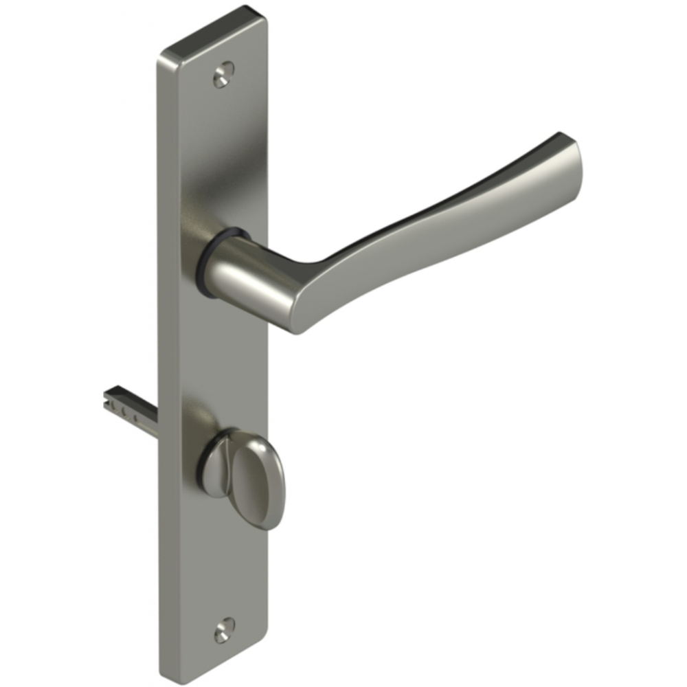 POIGNEES SUR PLAQUES LONGUES FLEX VACHETTE CHROME SATIN ENTRAXE 195MM