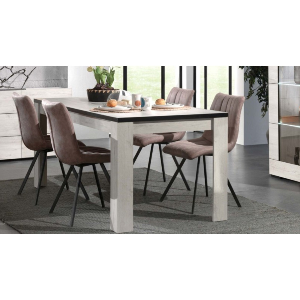 TABLE A MANGER ELBA 160X78X90CM EN CHENE BLANCHI